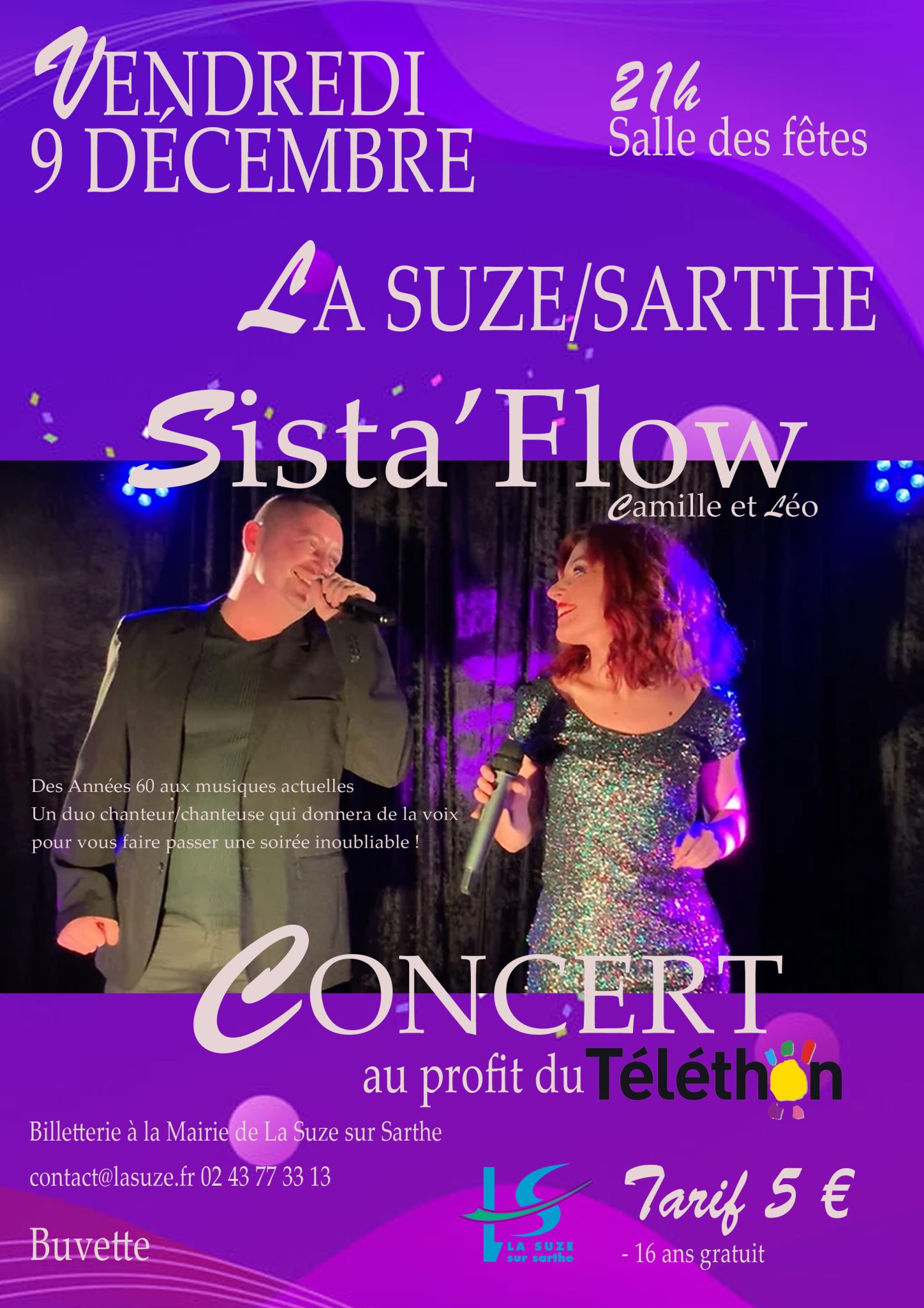 VENDREDI 9 DÉCEMBRE : CONCERT SISTA'FLOW - La Suze sur Sarthe